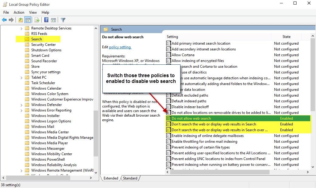 How to disable Windows 10 Start Menu Search - 64Bitz